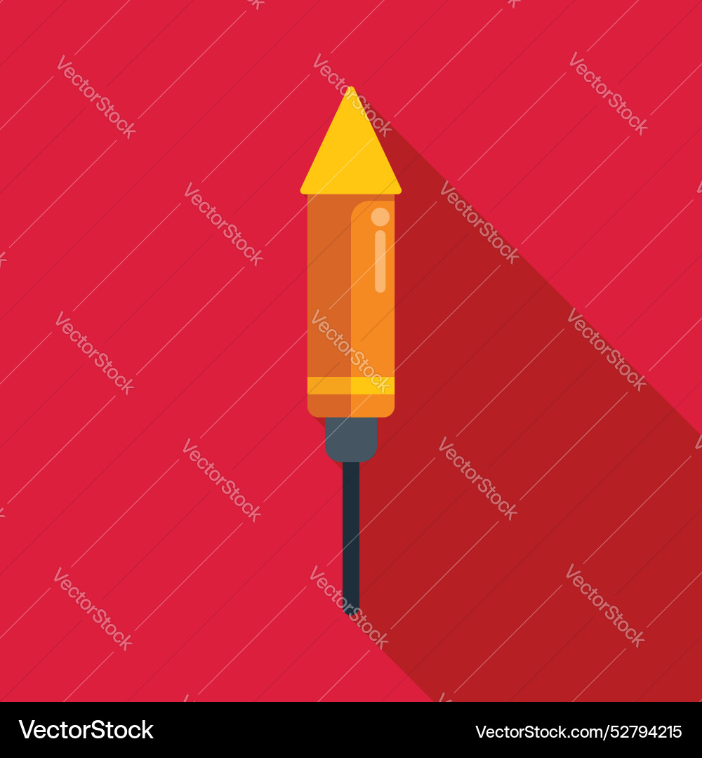 Firework rocket standing on red background – Royalty-Free Vector ...