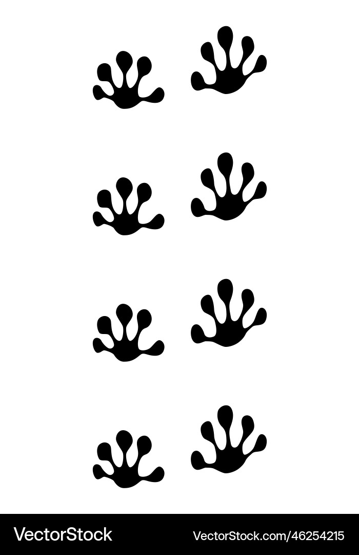 Gecko Footprint - Black Paw Track Royalty Free Vector Image