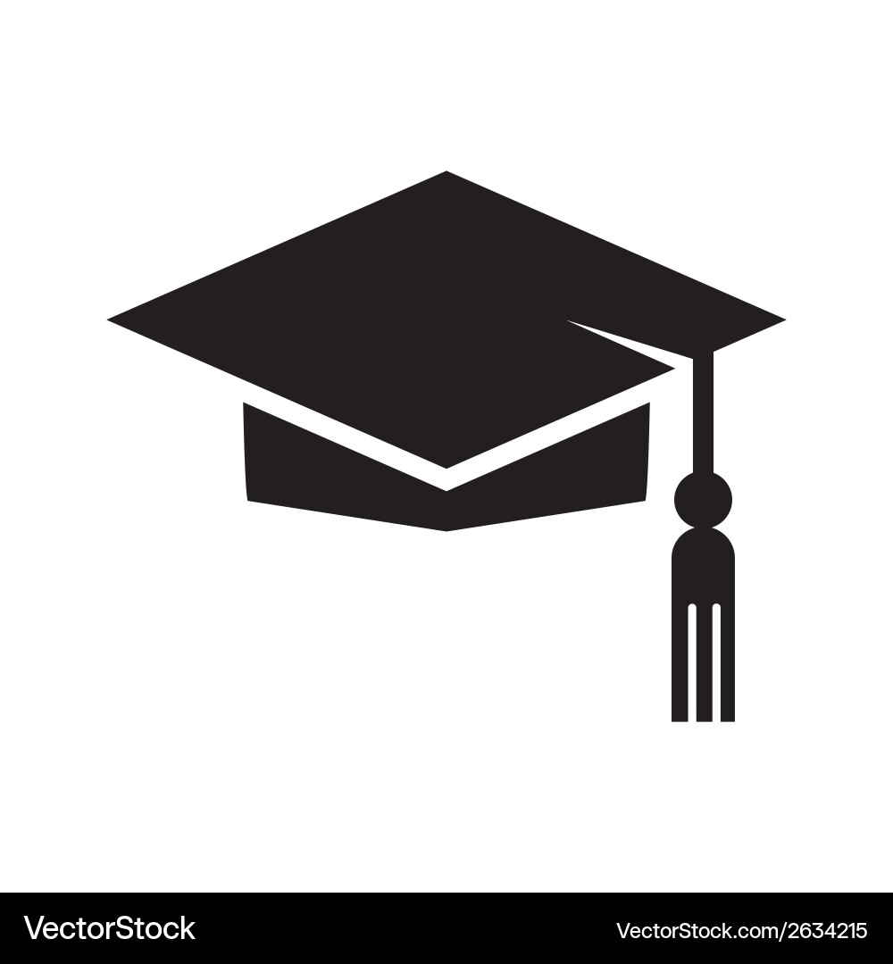 Graduation cap symbol Royalty Free Vector Image