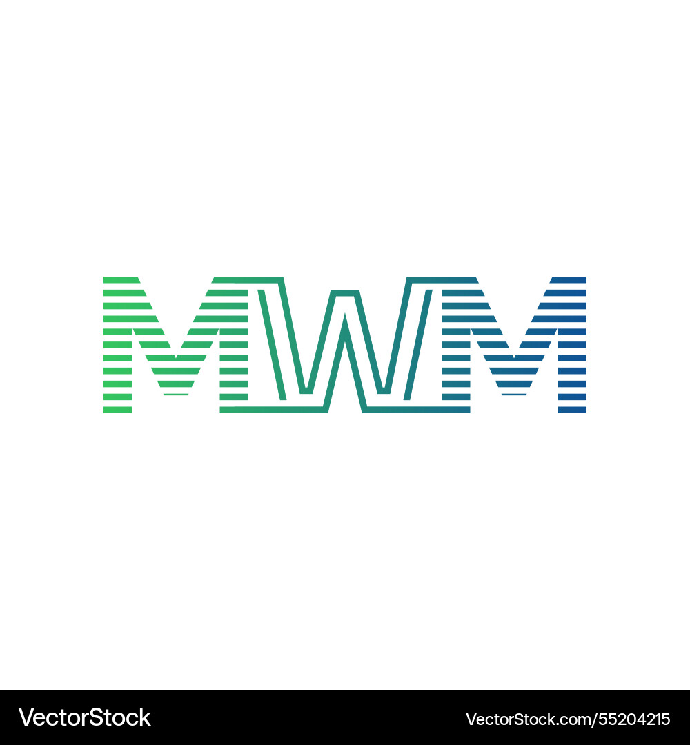 Modern mwm logo design letter minimalist Vector Image