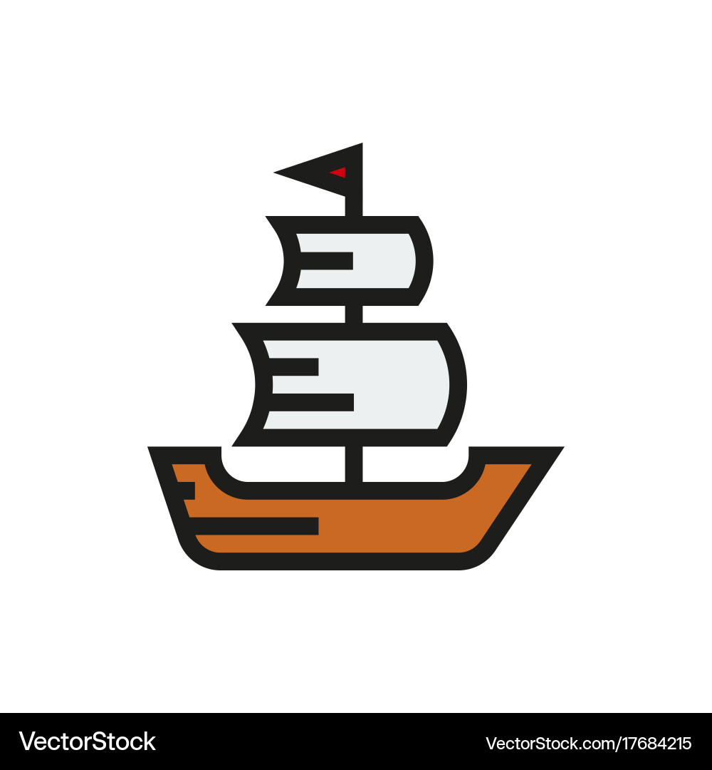Nautical Sailing Ship Icon Royalty Free Vector Image
