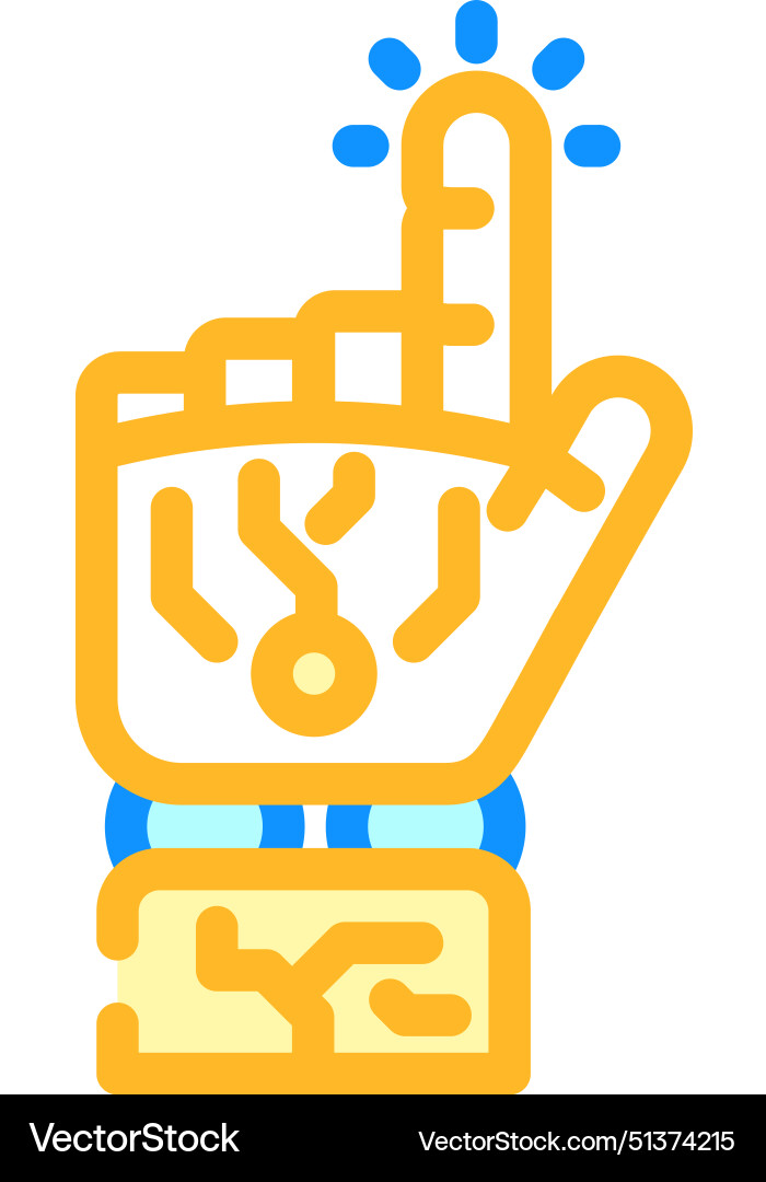 Press click robot hand gesture color icon Vector Image Press click robot hand gesture color icon Vector Image