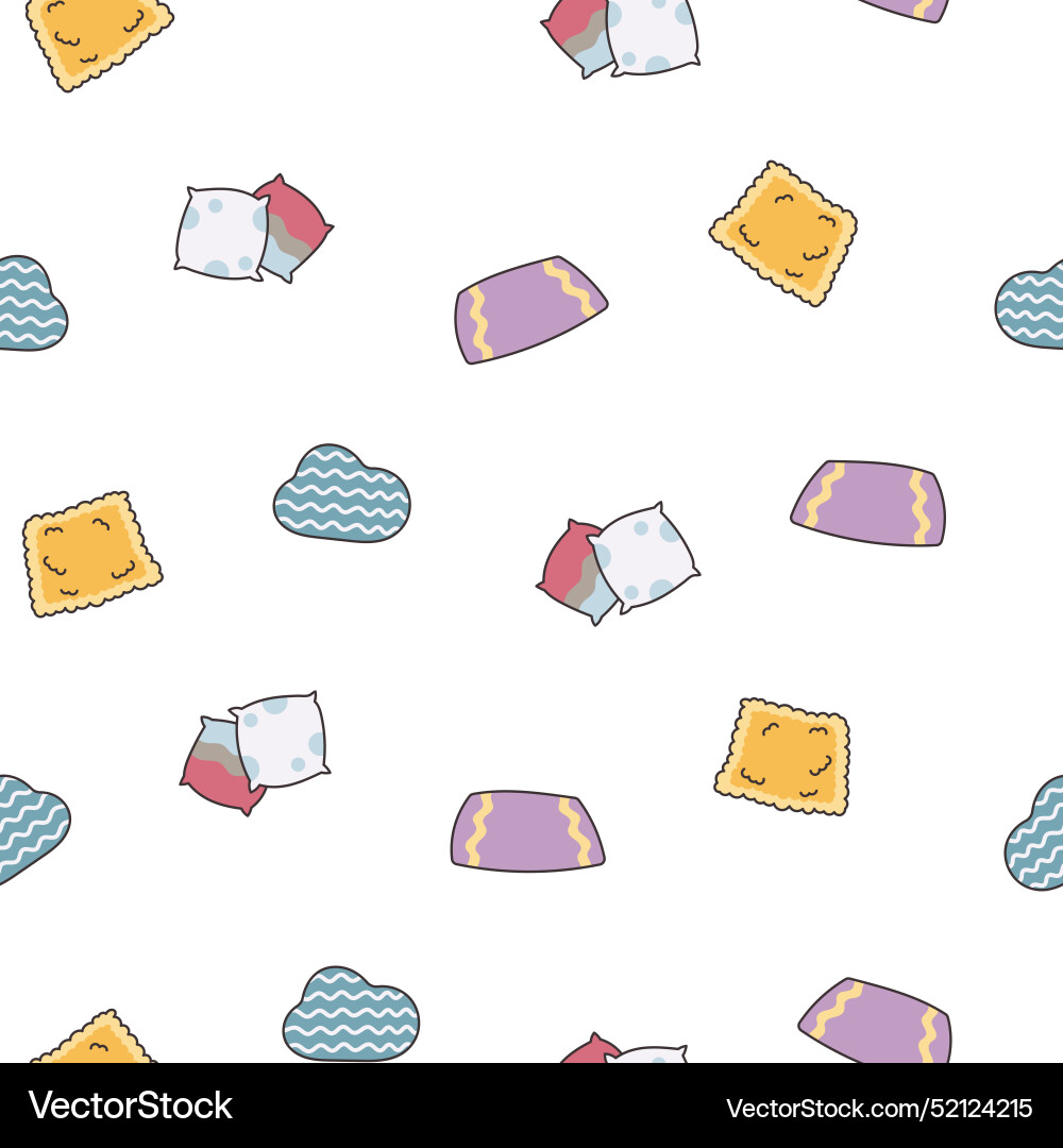 Sleeping pillow with decorative seamless pattern Vector Image