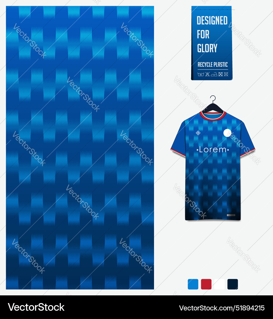 Soccer jersey design in checkered pattern Vector Image