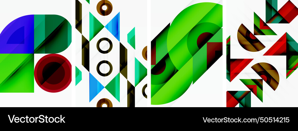 Triangle poster abstract background set Royalty Free Vector