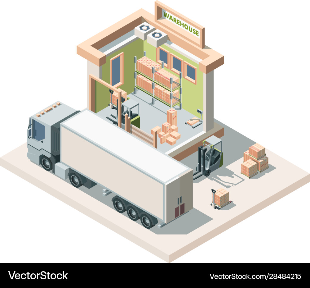 Warehouse Logistics Isometric Royalty Free Vector Image
