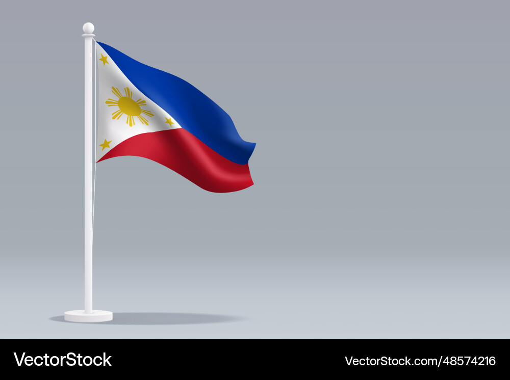 3d realistic national philippines flag isolated Vector Image