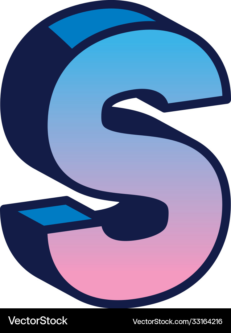 3d s letter design Royalty Free Vector Image - VectorStock