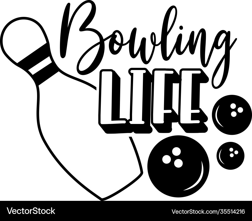 Bowling life on white background Royalty Free Vector Image
