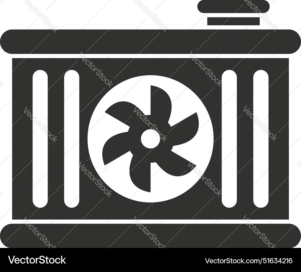 Car radiator cooling system with fan icon Vector Image