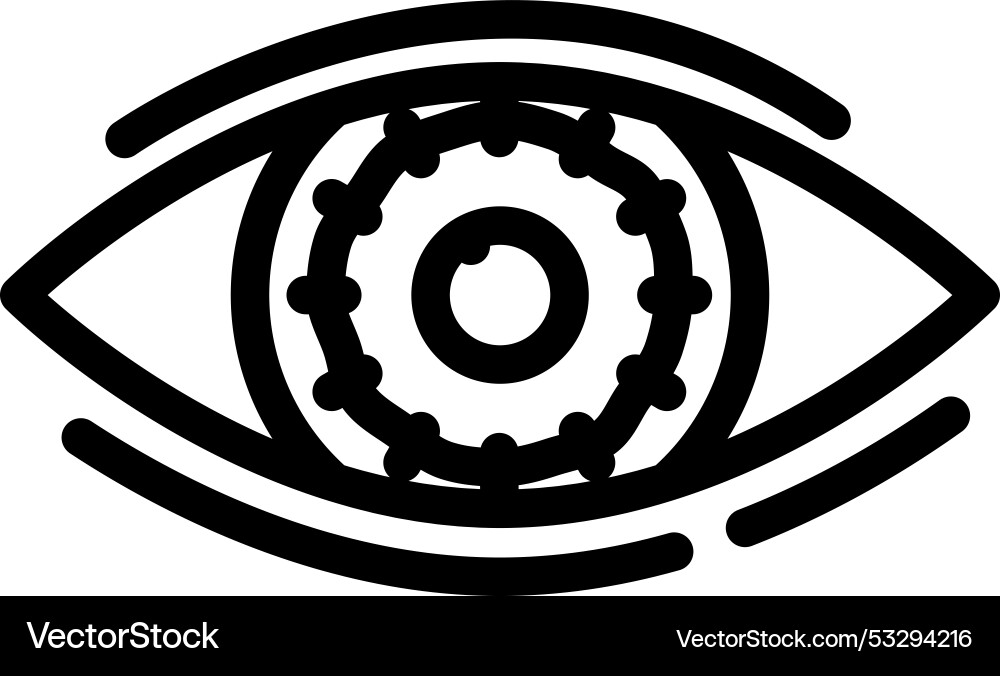 Corneal transplant surgery line icon Royalty Free Vector