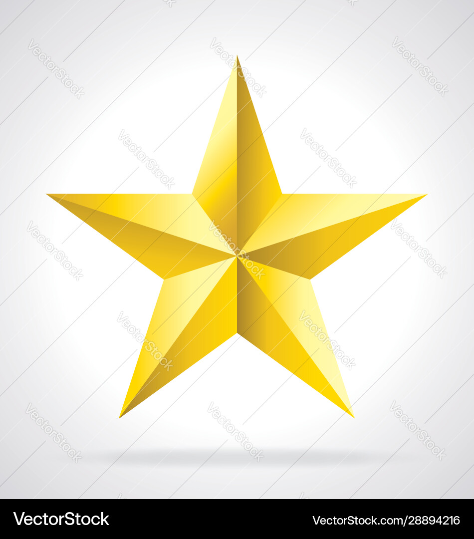 Faceted gold star Royalty Free Vector Image - VectorStock