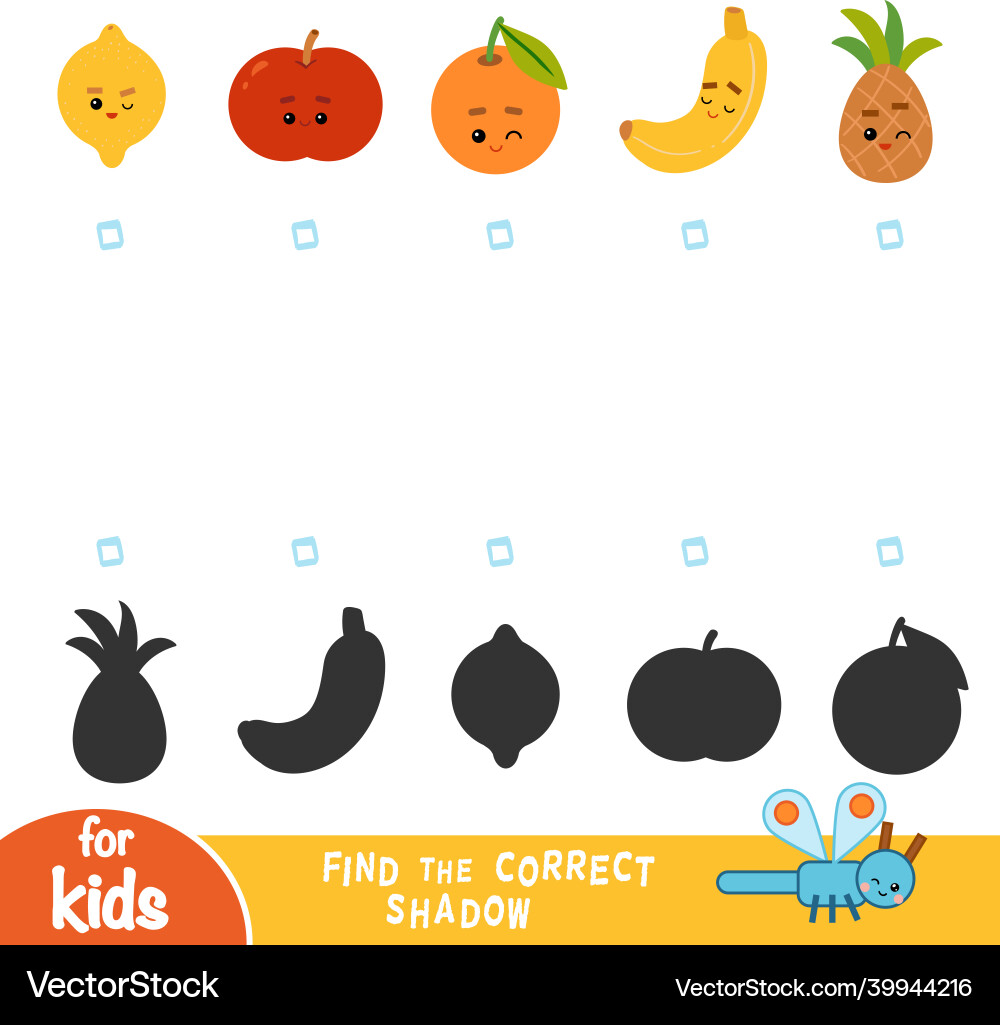 Find the correct shadow game for children set Vector Image