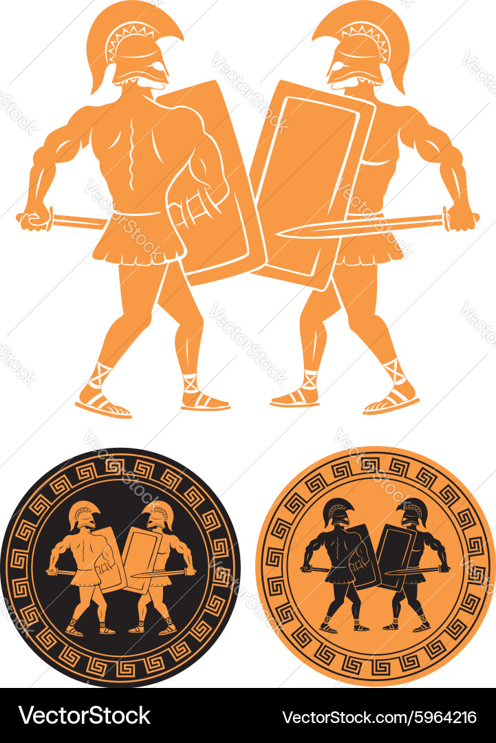 Gladiators in Ancient Arena Royalty Free Vector Image