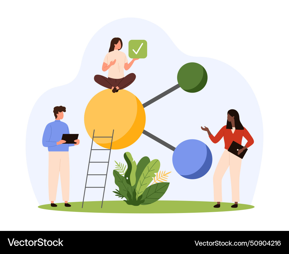 Global link social media share tiny people Vector Image