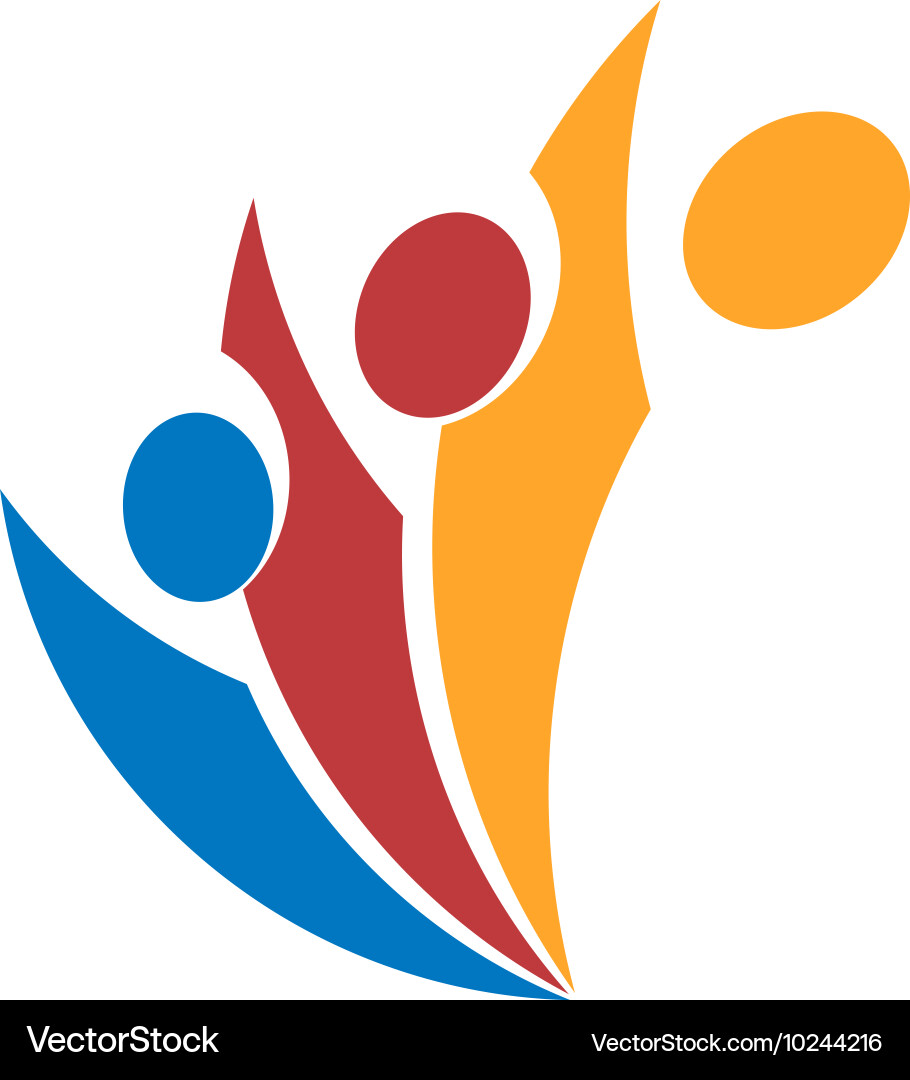 Isolated abstract colorful people logo Royalty Free Vector