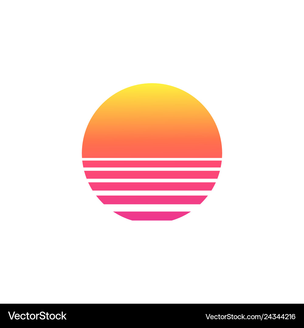 Isolated sunset gradient on white background Vector Image