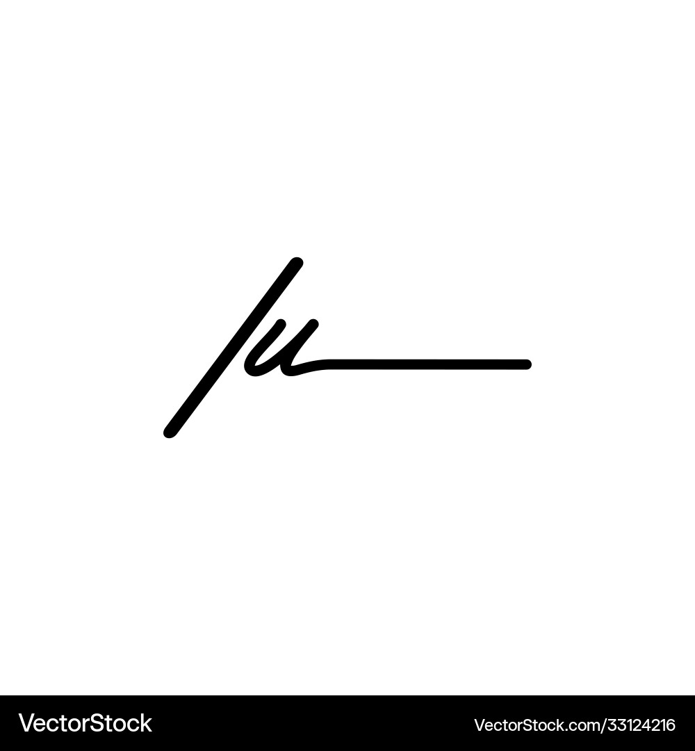 Letter iu signature logo template Royalty Free Vector Image