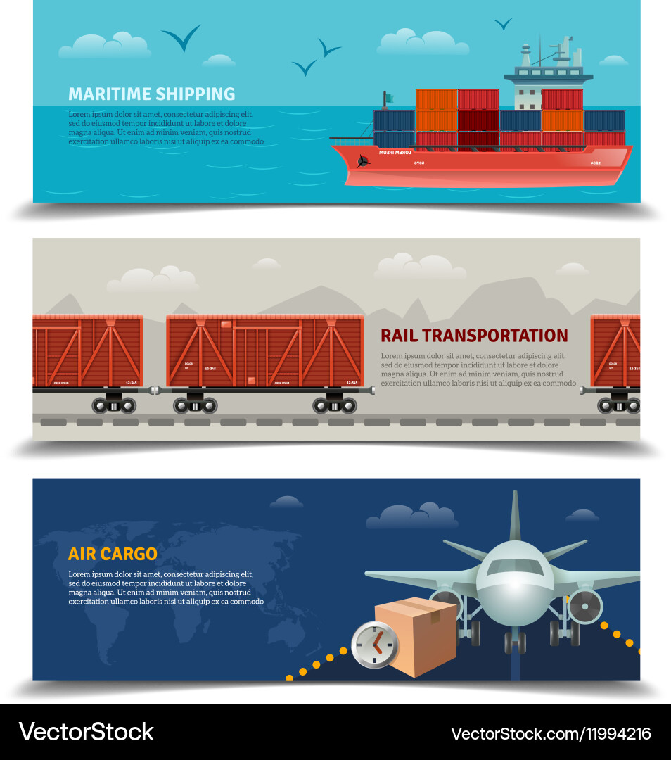 Transportation horizontal banners Royalty Free Vector Image