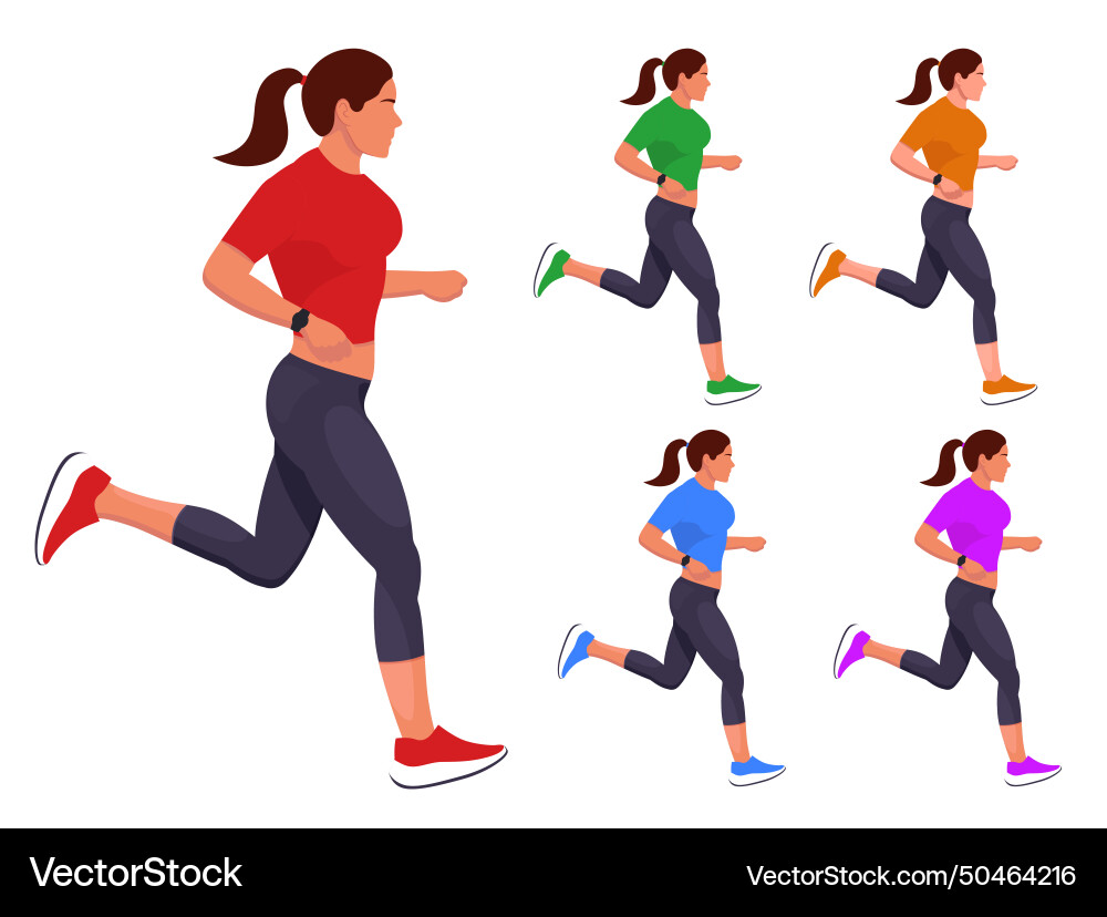Woman runner on white background Royalty Free Vector Image
