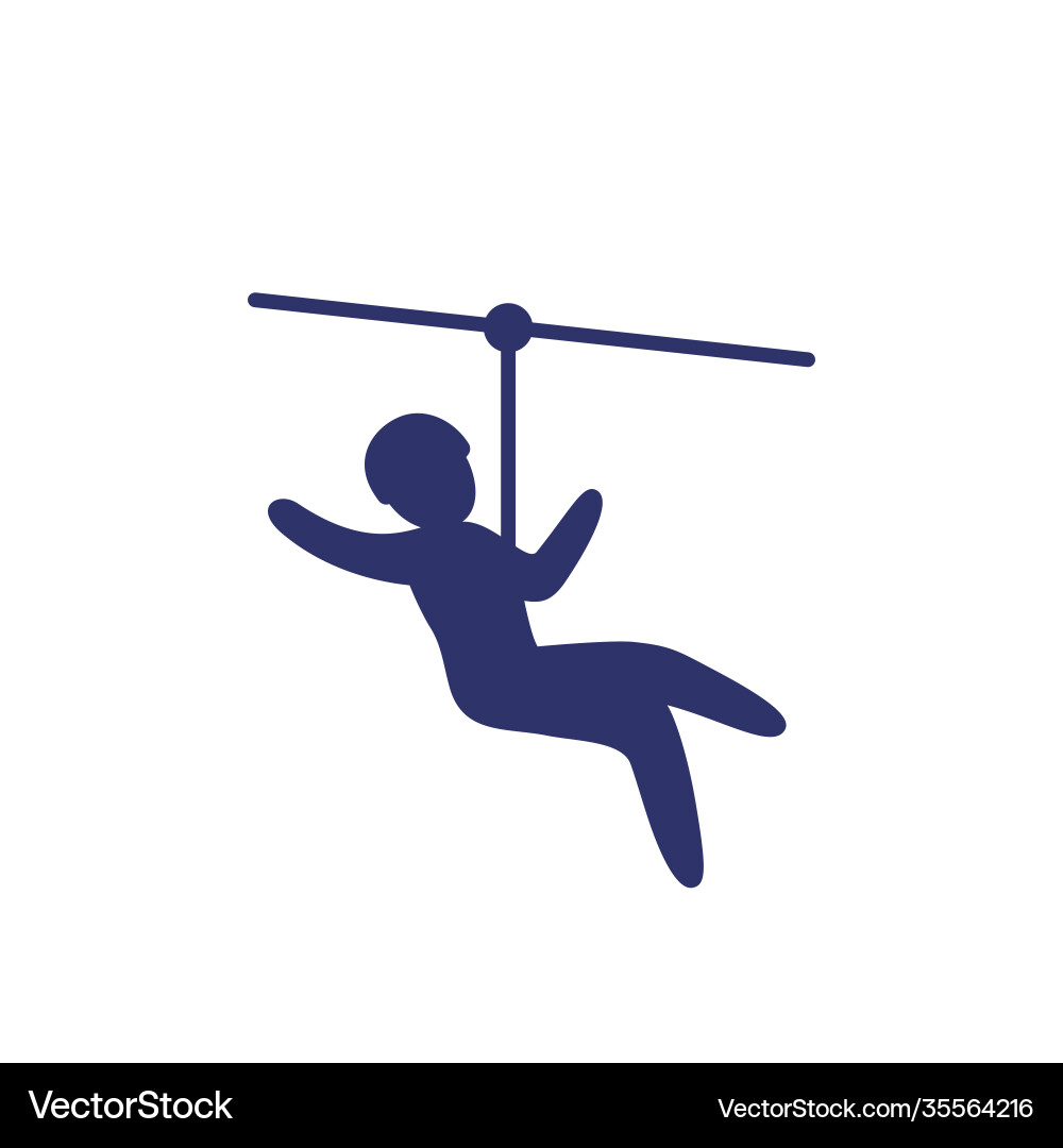 Zip line icon on white Royalty Free Vector Image