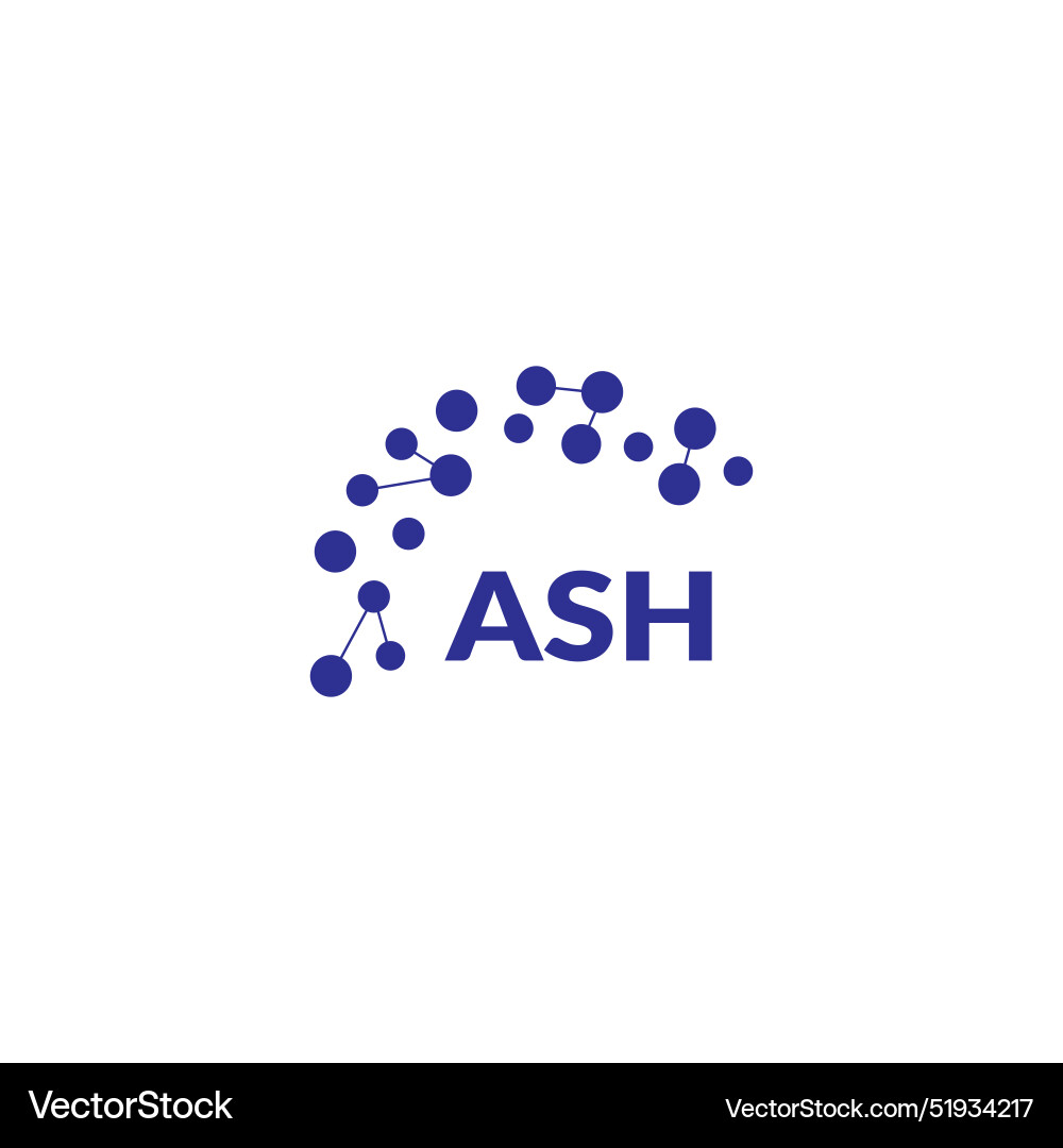 Ash letter logo design on white background Vector Image