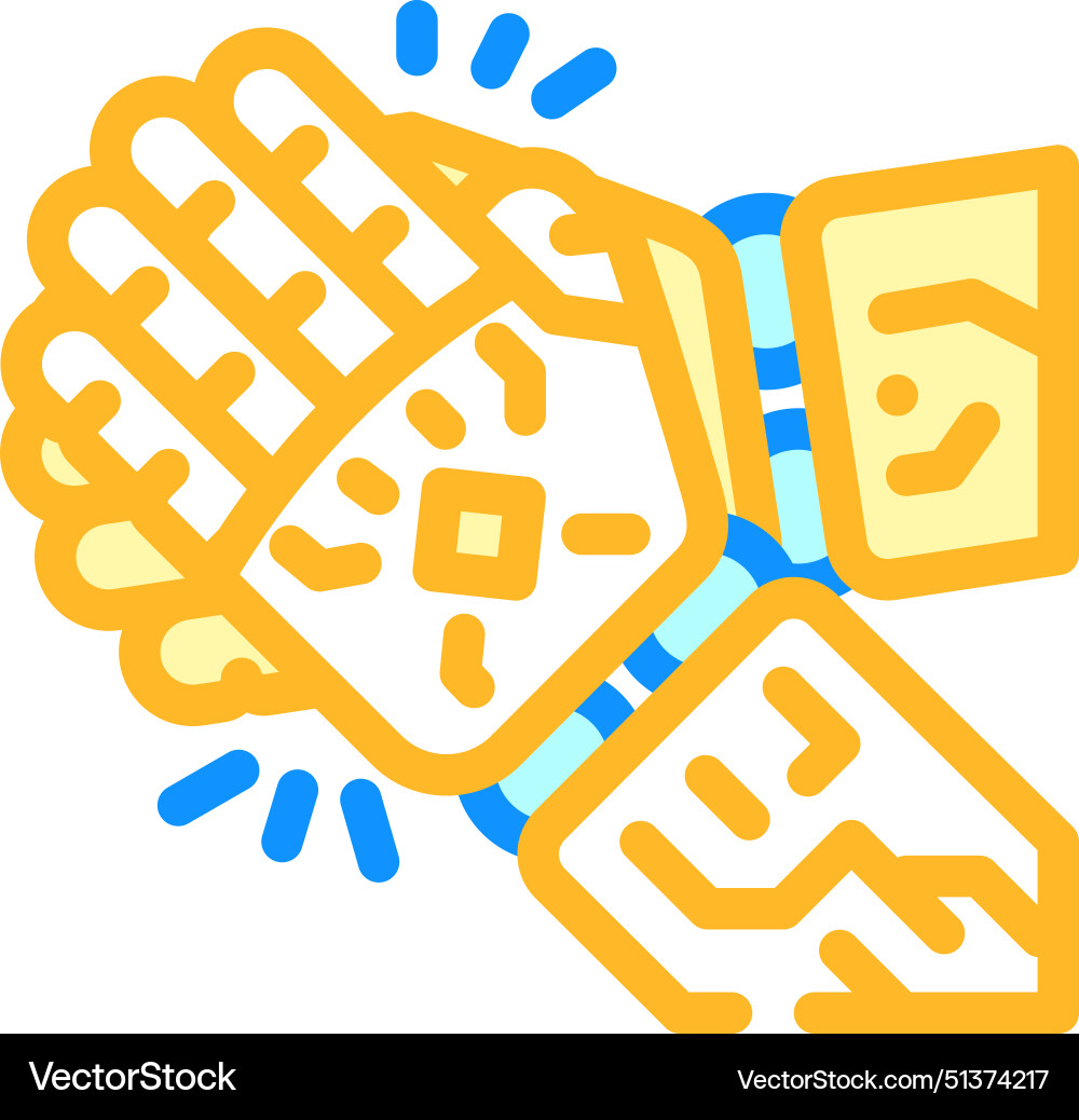 Clap applause robot hand gesture color icon Vector Image Clap applause robot hand gesture color icon Vector Image