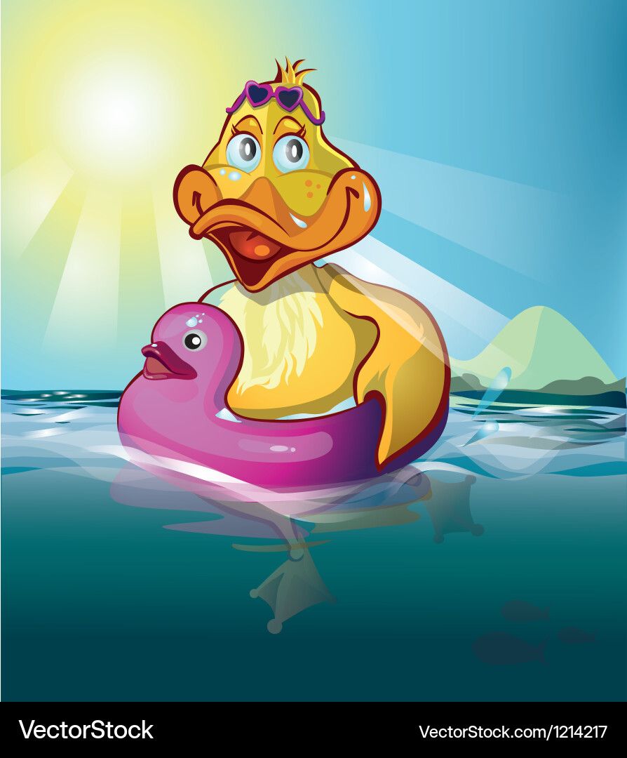 Duck swim Royalty Free Vector Image - VectorStock