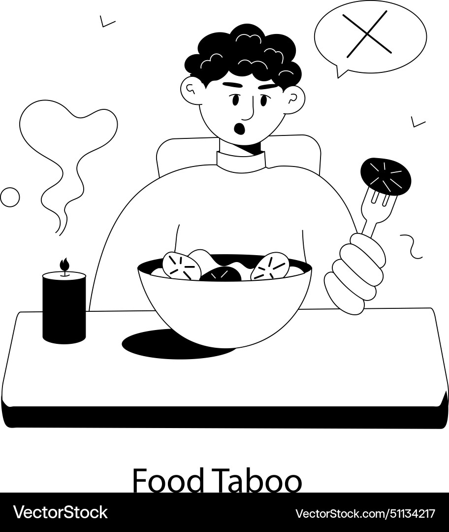 Food taboo Royalty Free Vector Image - VectorStock
