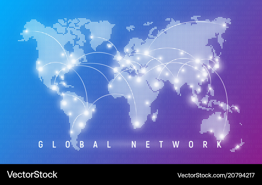 Global network worldwide communication Royalty Free Vector
