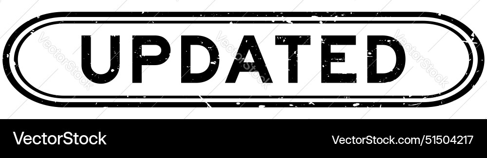 Grunge black updated word rubber seal stamp Vector Image