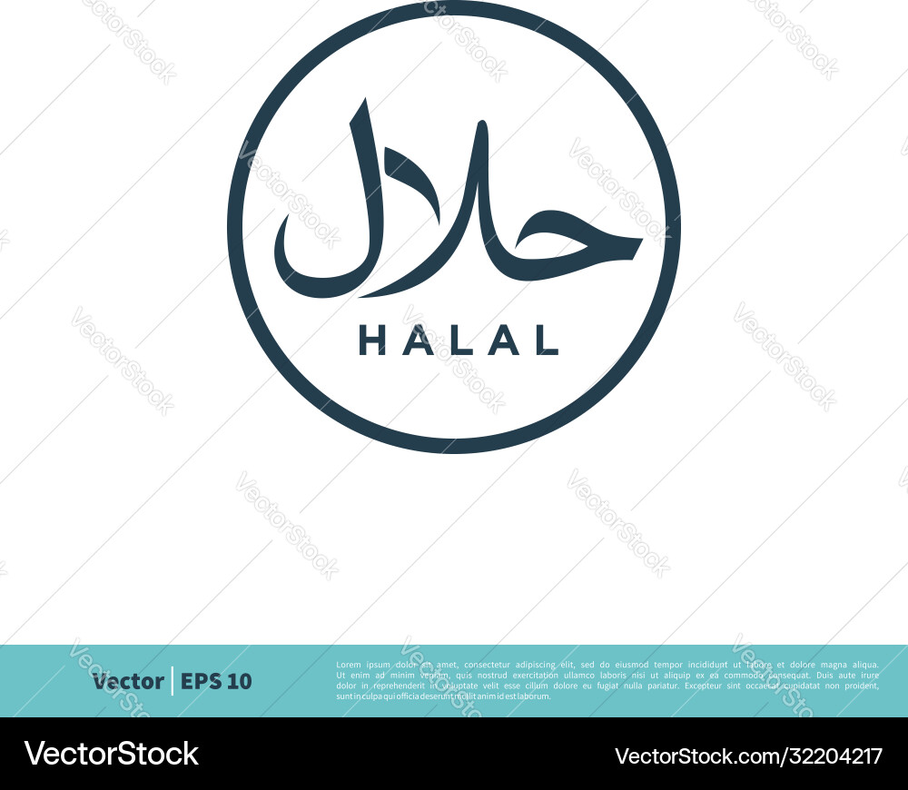 Halal arabic letter sign icon logo template Vector Image