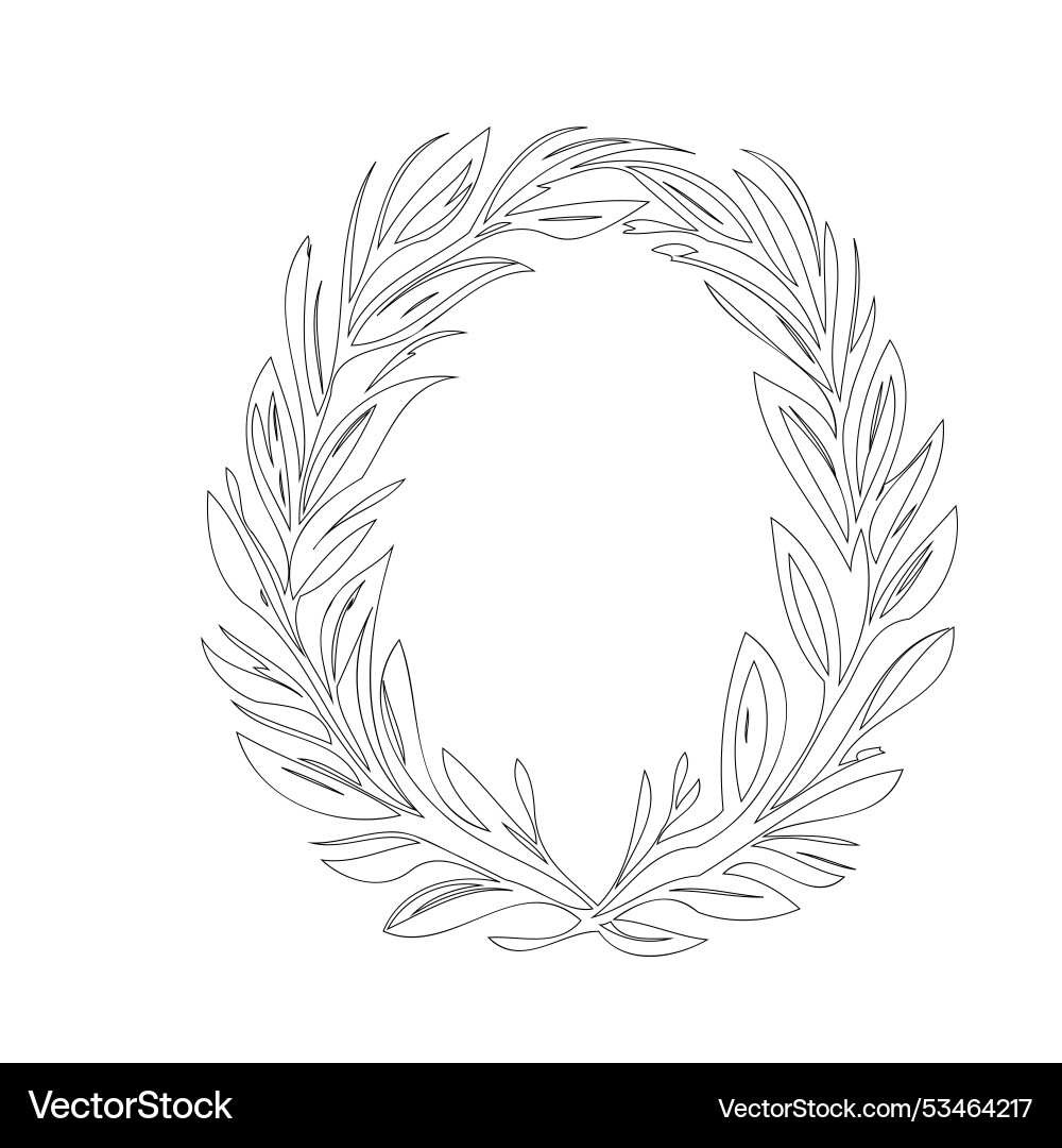 Laurel wreath outline sketch Royalty Free Vector Image
