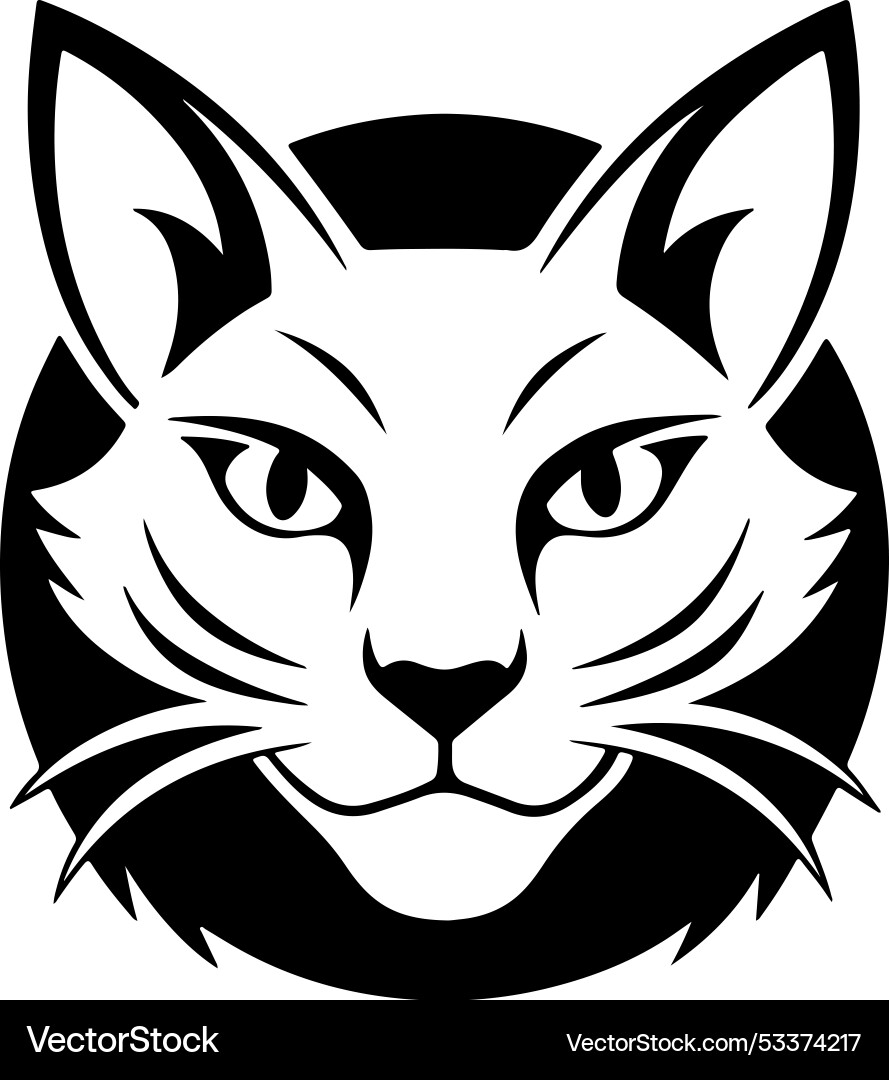 Logo depicting a cat head Royalty Free Vector Image