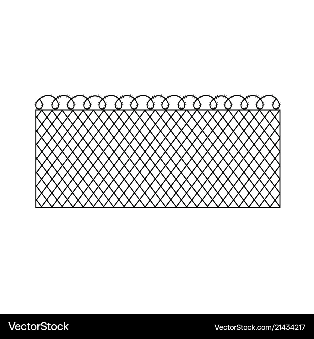 Metal fence with barbed wire Royalty Free Vector Image