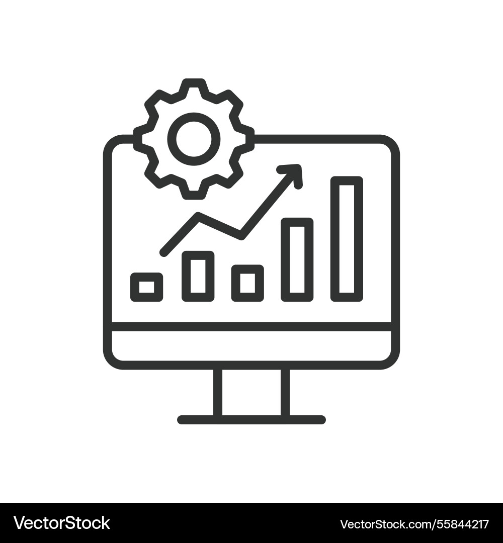 Monitoring-Icon in der Linienplanungsüberwachung Vektorbild