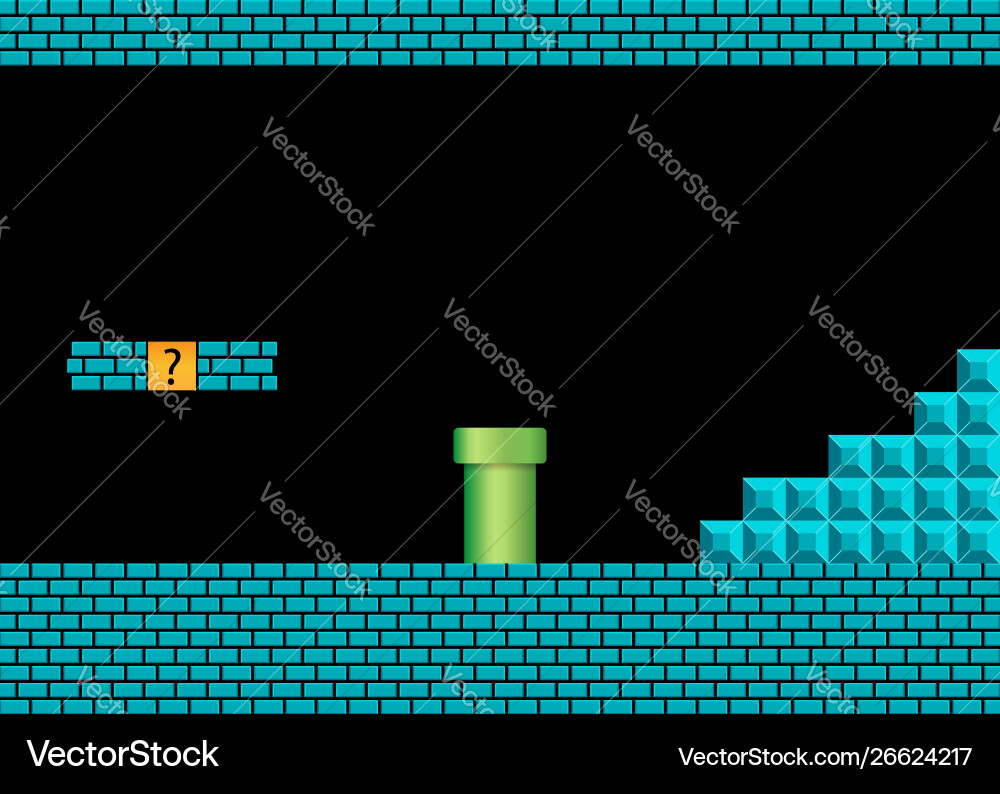 Old video game retro style background Royalty Free Vector