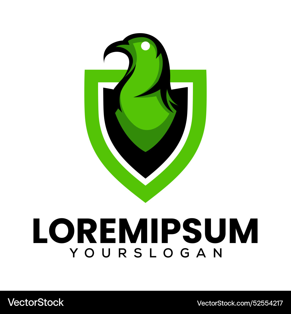 Shield bird icon logo design Royalty Free Vector Image