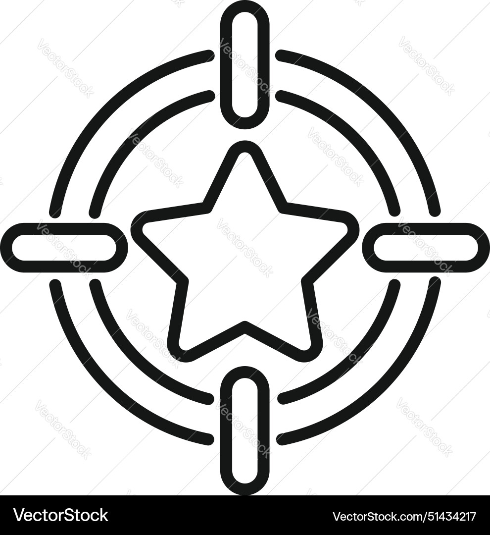 Star target icon line art Royalty Free Vector Image