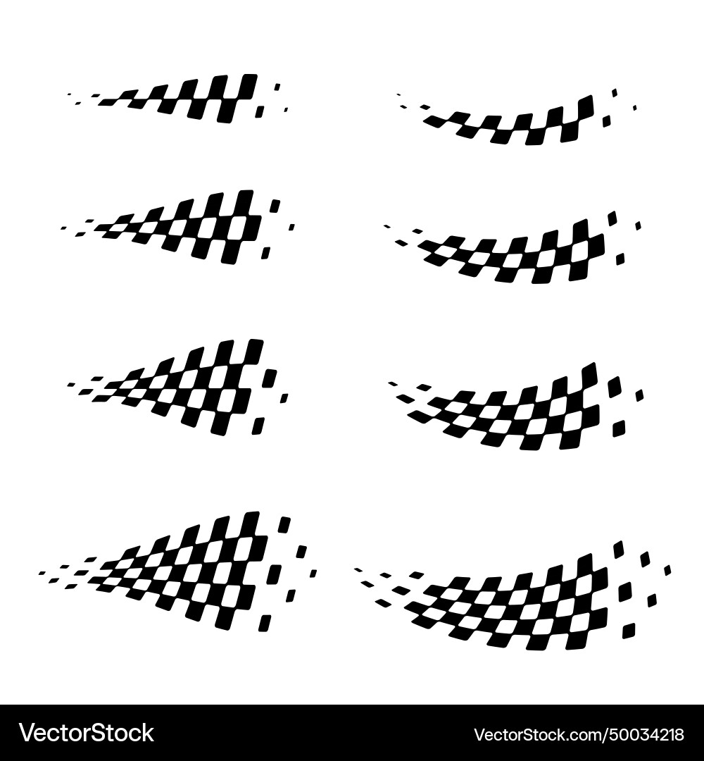 Black and White Checkered Racing Flags Royalty Free Vector