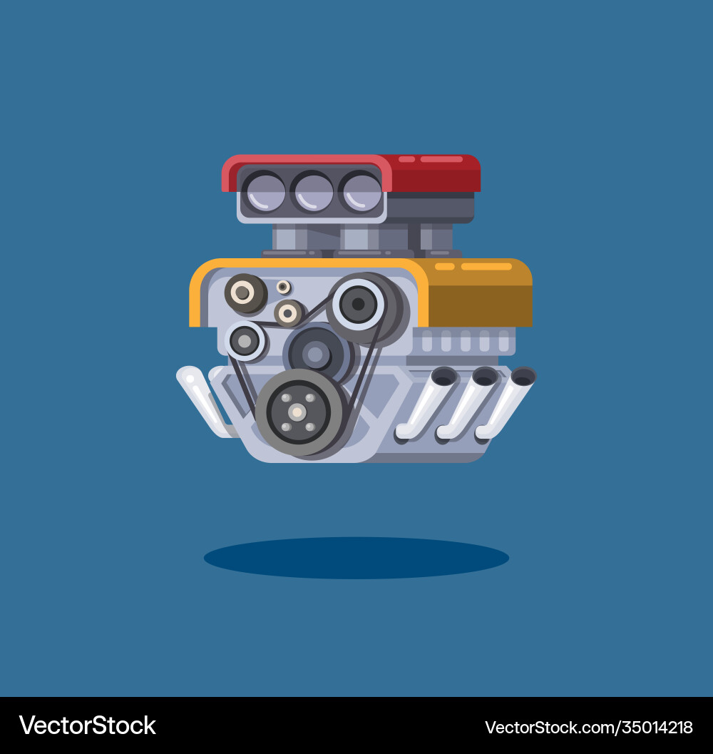Car engine turbo symbol concept in cartoon Vector Image