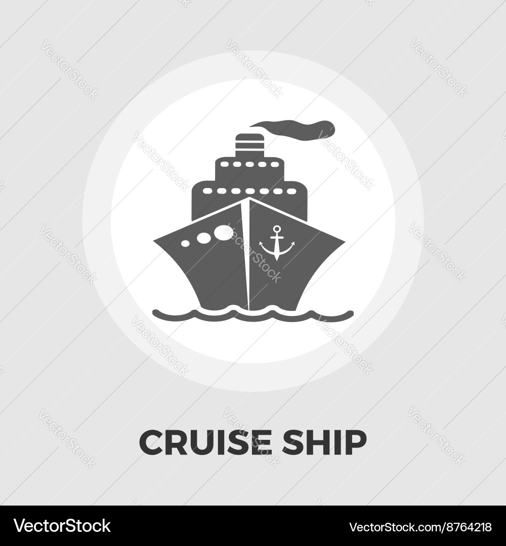 Cruise ship flat icon Royalty Free Vector Image