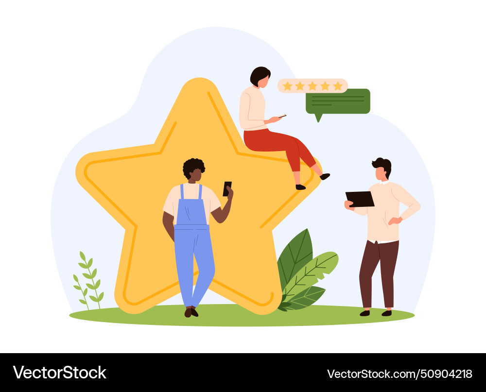 Customer feedback about best choice tiny people Vector Image
