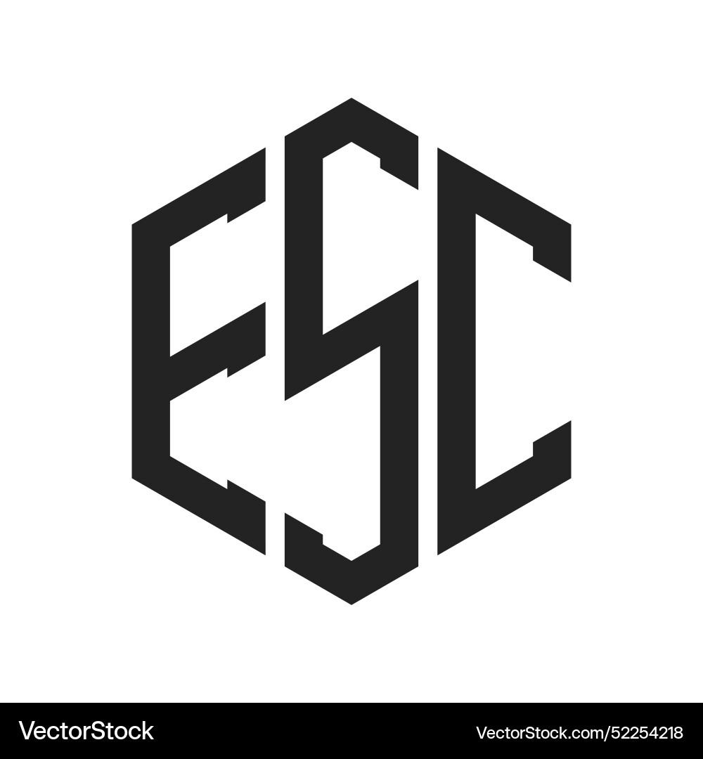 Esc logo design initial letter monogram Royalty Free Vector