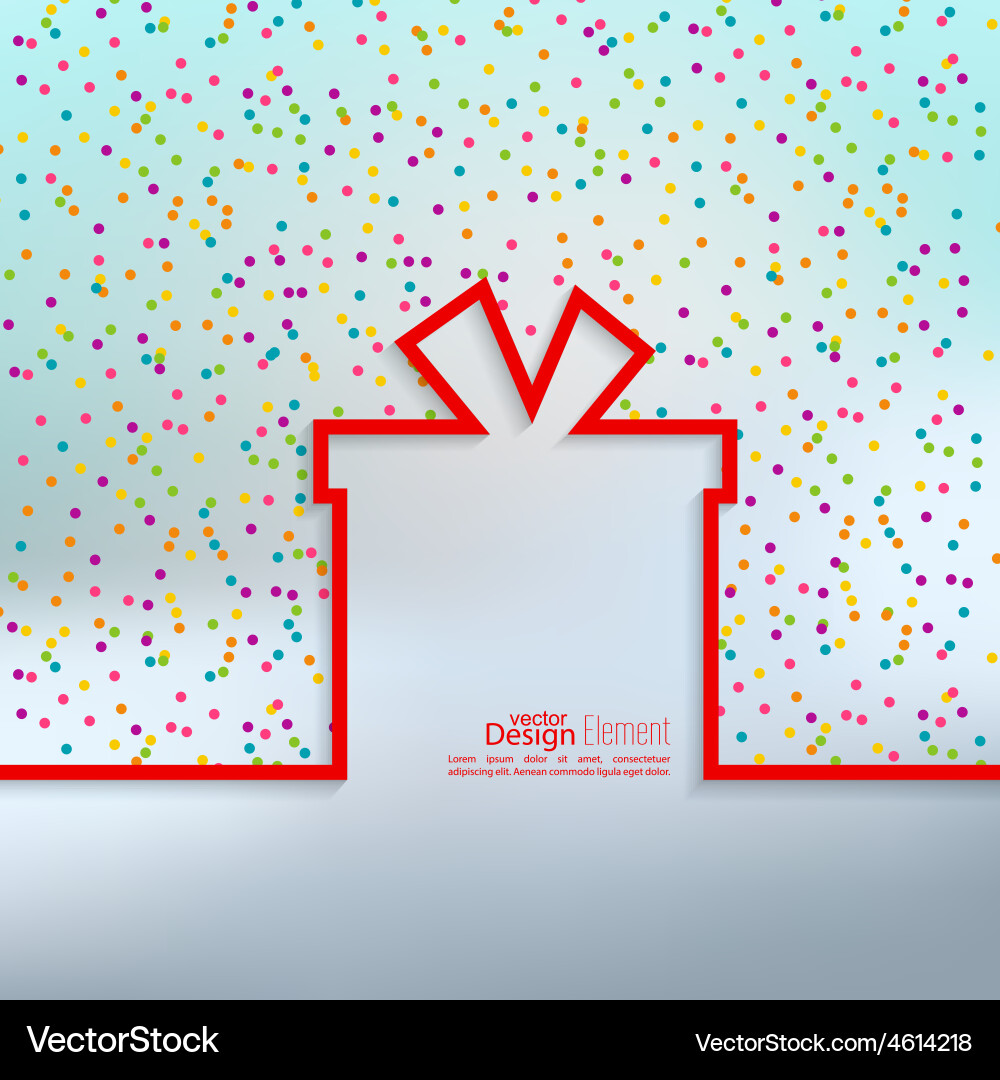 Gift box with a flat shadow Royalty Free Vector Image