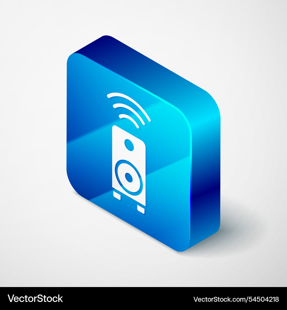 Isometric smart stereo speaker system icon Vector Image