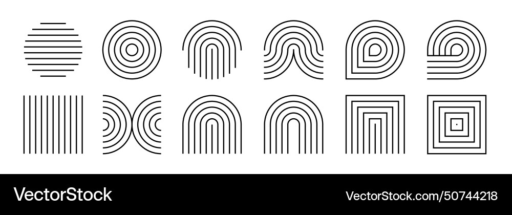 Line geometric arch and circle abstract shapes Vector Image