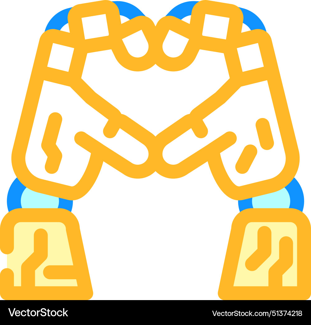 Love robot hand gesture color icon Royalty Free Vector Image