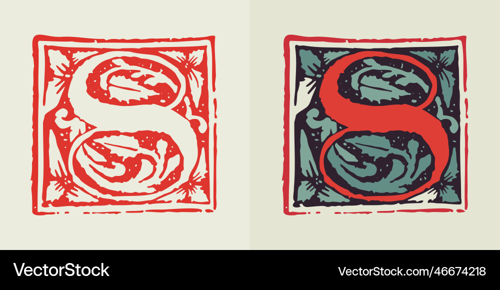 Number 8 medieval gothic initial of eight Vector Image