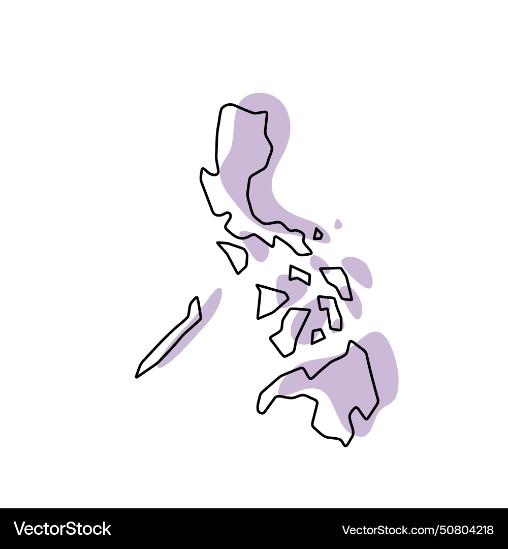Philippines simplified map Royalty Free Vector Image